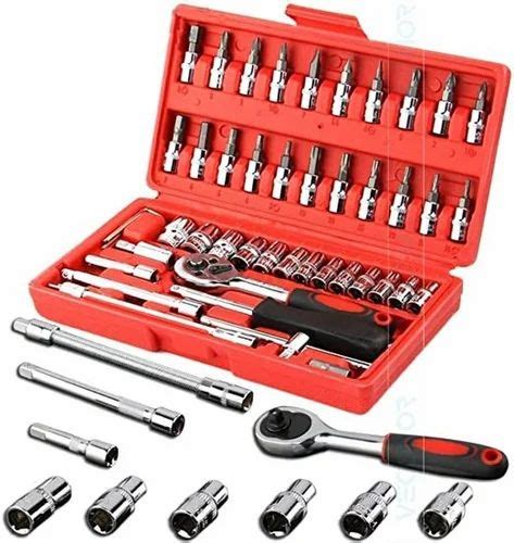 Stainless Steel 46 In 1 Pcs Tool Kit And Screwdriver And Socket Set For