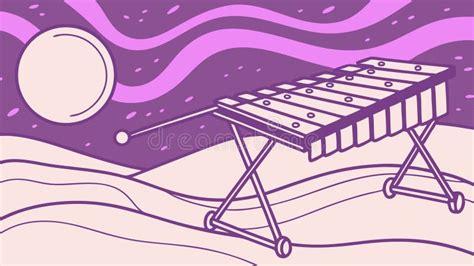 Xylophone At Night With Moon Melodic Scene Vector Design Generative
