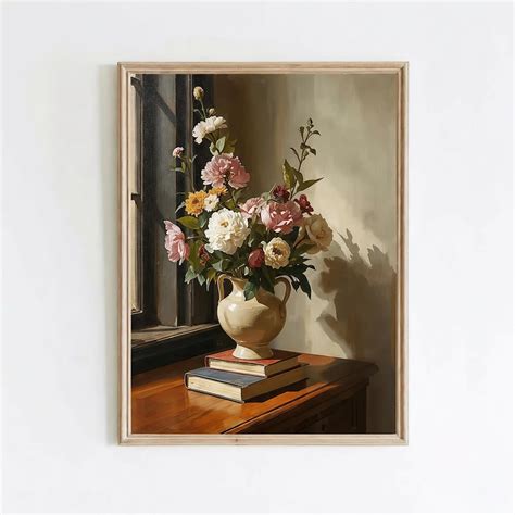 Classic Floral Still Life Wall Art Printable For Elegant Home Decor