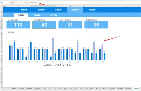 excel客户跟进管理系统，动态函数统计查询，图表同步拿来就用 正数办公