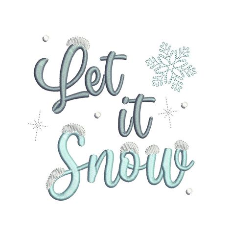 Let It Snow Embroidery Designs Christmas Embroidery Design Etsy