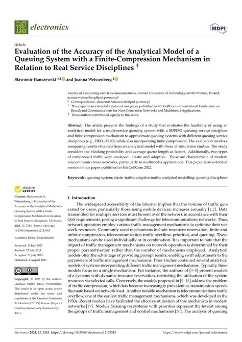 Pdf Evaluation Of The Accuracy Of The Analytical Model Of A Queuing