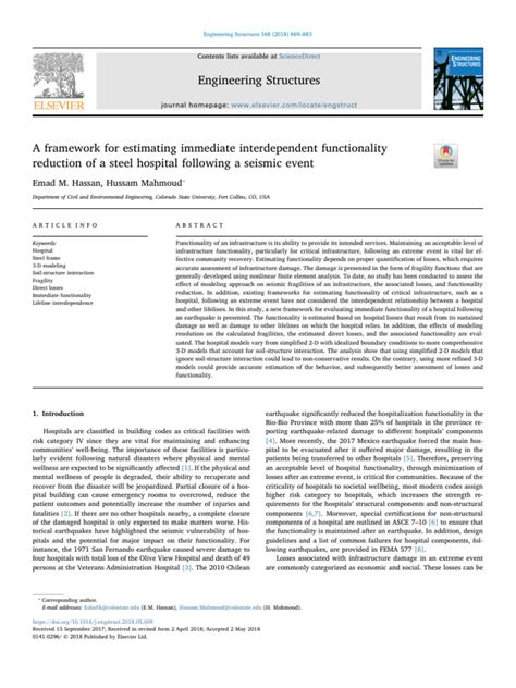 A Framework For Estimating Immediate Interdependent Functionality Pdf
