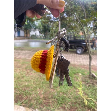 Jual Anime Edition Handmade Keychain Gantungan Kunci Anime Topi Jerami