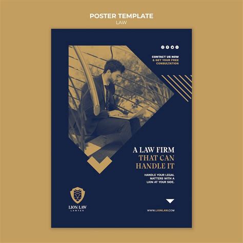 Premium Psd Law Poster Design Template