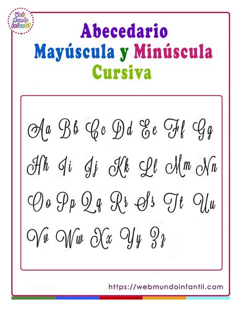 El Abecedario En Letra Cursiva Mayuscula Y Minuscula