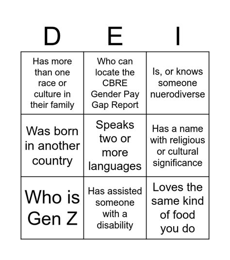 Team Unity DE I BINGO Card