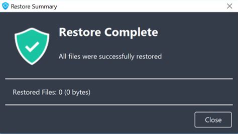 Restore Successful Files Restored Endpoint Cloud Help Center