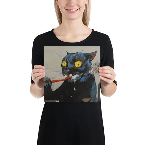 Cat Poster Art Fun Cat Wall Décor Cat Portrait Cat Memorial Funny