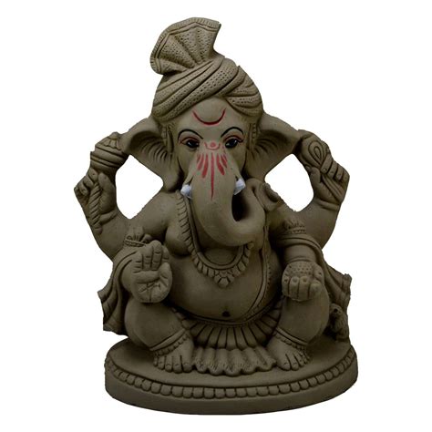 Eco Friendly Clay Ganesha Idol Kachchi Shadu Mitti Murti For Home