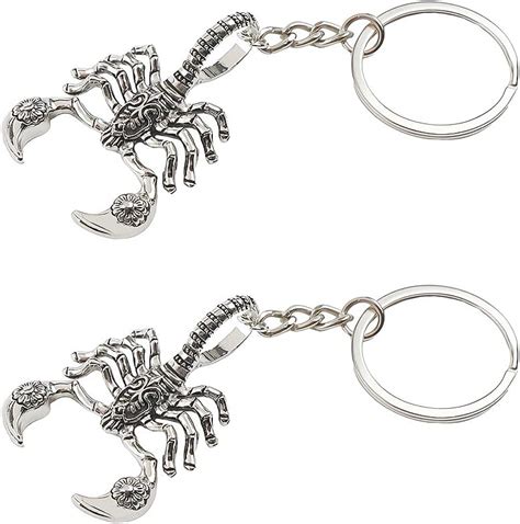 Ximimark 2 Pcs Film Creative Antique Silver Scorpion King Key Chain