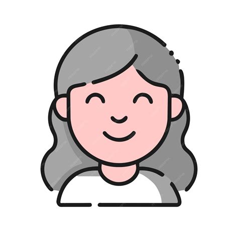 Premium Vector Girl Face Grey Icon Vector Illustration