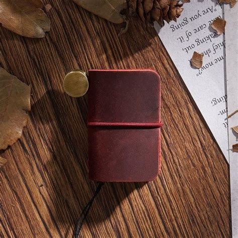Cahierred Mini Carnet De Notes En Cuir Vintage Fait à La Main Agenda