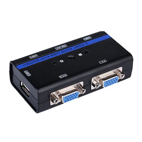 A111 0064 Conmutador Kvm Vga Usb 1u 2pccable Negro Aisens®