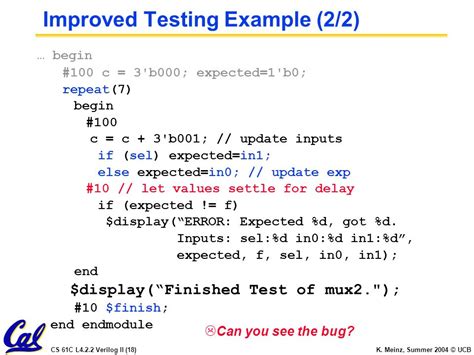 Cs 61c L422 Verilog Ii 1 K Meinz Summer 2004 © Ucb Cs61c