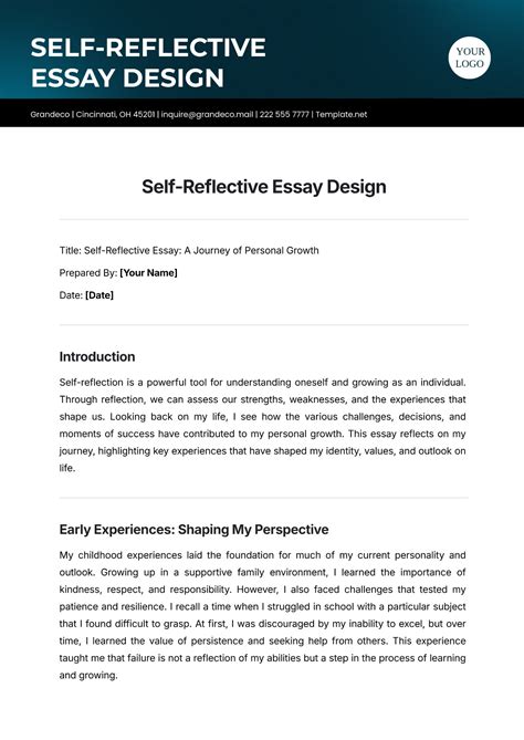 Free Reflective Essay Templates Editable And Printable