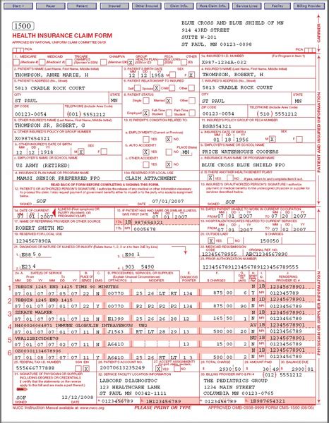 Cms 1500 Claim Form