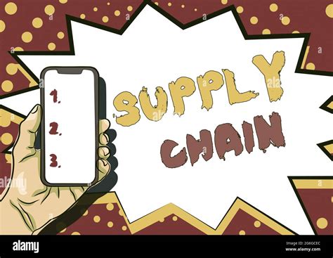 Text Caption Presenting Supply Chain Business Concept System Of Organization And Processes From