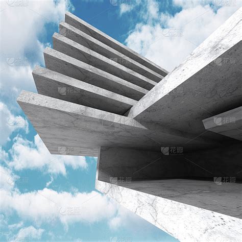 混凝土结构的背景。建筑现代设计