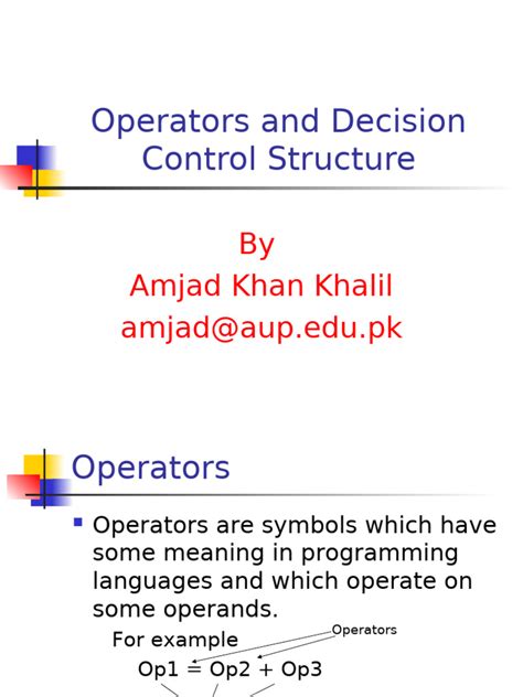 Operators And Decision Control Structure Pdf Arithmetic Mathematics