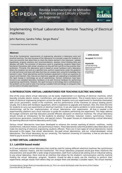 Pdf Implementing Virtual Laboratories Remote Teaching Of Electrical Machines