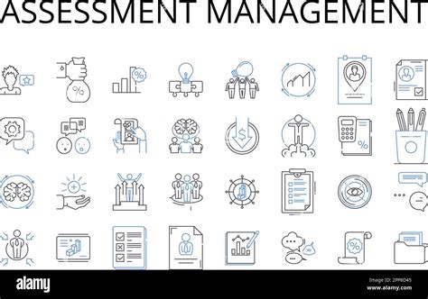Assessment Management Line Icons Collection Risk Control Budget