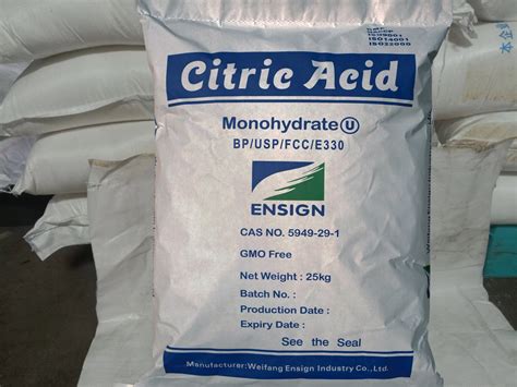 Manufacture Supply Monohydrate Acid Citric Food Grade Anhydrous Citric