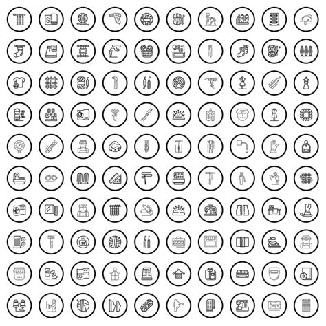 100 Craft Icons Set Outline Style 21414629 Vector Art At Vecteezy