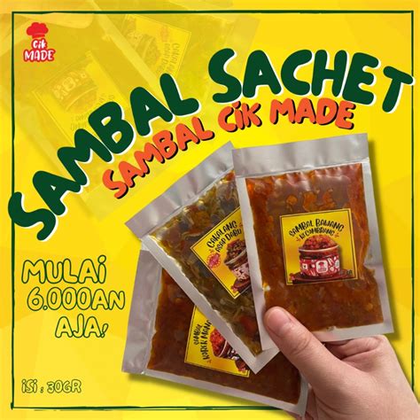Jual SAMBAL SACHET Sambal Cik Made Shopee Indonesia