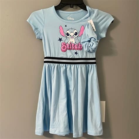 Disney Dresses Super Soft Disney Stitch Dress 66x With Scrunchie