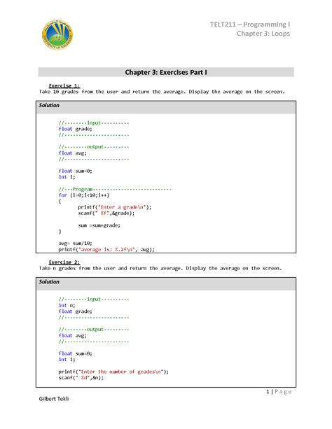 Solution Ch3 Exercises Part 1 Solution Studypool