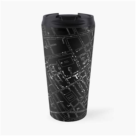 Insulated Travel Coffee Mug John Snow S Cholera Map White On Black
