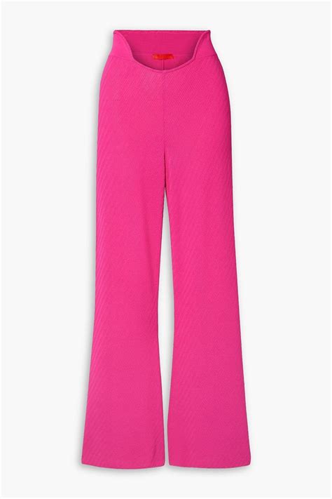 Commission Heather Pointelle Knit Flared Pants The Outnet