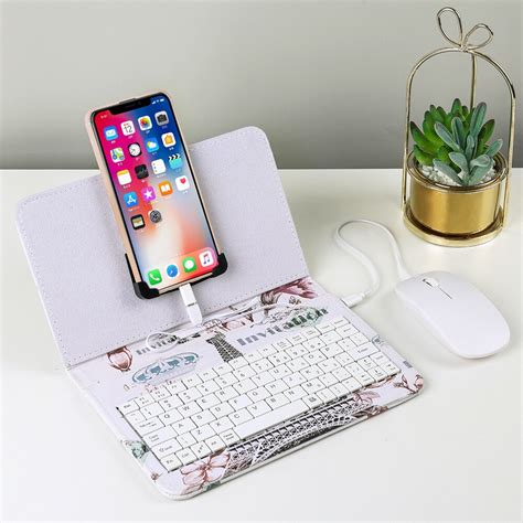 Mobile Phone Keyboard And Mouse Portable Type C Micro Usb Wired Keyboard And Mouse Set With