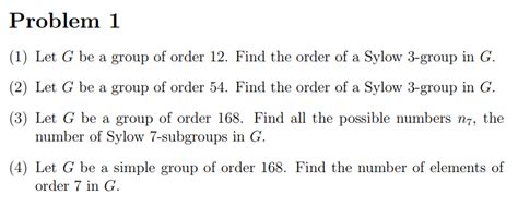 solved problem 1 1 let g be a group of order 12 find the