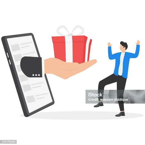 친구 개념을 참조합니다 추천 보상 및 로열티 마케팅 프로그램 Brand Name Smart Phone에 대한 스톡 벡터 아트 및