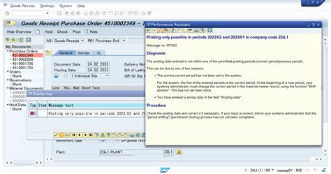 Posting Period Is Error Message No M7053 In Mm Sap Community