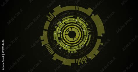 Composition Of Scope Scanning On Black Background Stock Illustration Adobe Stock