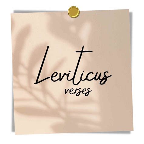 Best Bible Verses From Leviticus EQUATIONOFHOPE