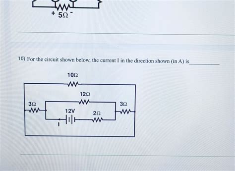 Lu I For The Circuit Shown Below The Studyx
