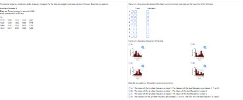 Solved Construct A Frequency Distribution And A Frequency
