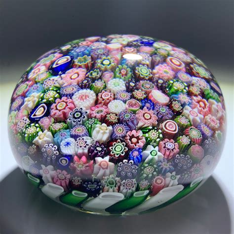 Antique Clichy Glass Art Paperweight Complex Closepack Millefiori In G
