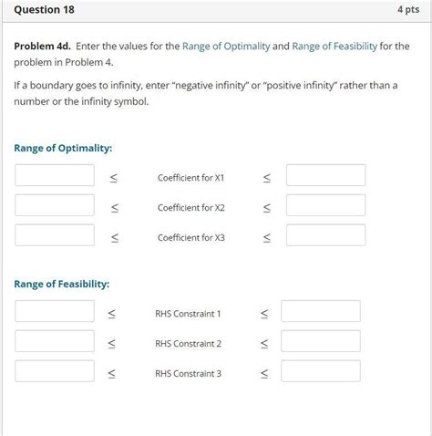 Problem 4d Enter The Values For The Range Of