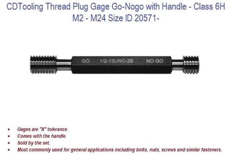 M2 M24 Thread Plug Gage Go Nogo With Handle Class 6h Id 20571