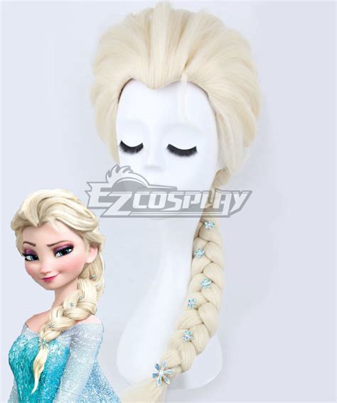 Disney Frozen Elsa Light Golden Cosplay Wig Wig And Head Wear