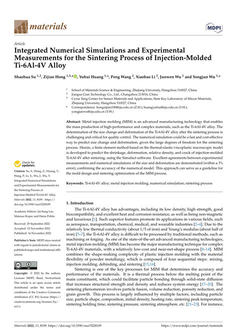 Pdf Integrated Numerical Simulations And Experimental Measurements