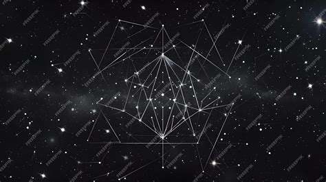 Premium Photo Digital Abstract Network Structure Against Starry Sky