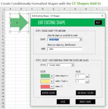 2 Ways To Apply Conditional Formatting To Shapes Video Tutorial Excel Campus