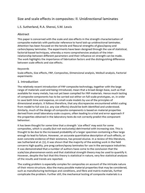 Oa Size And Scale Effects In Composites Ii Unidirectional Laminates