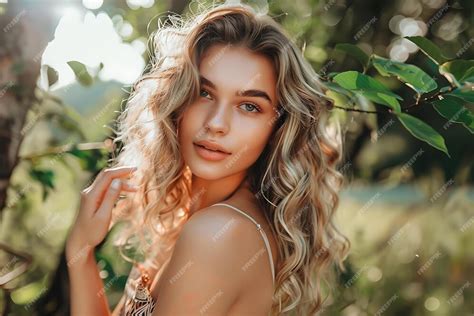 Premium Photo Blondie Woman With Curly Hairs Showing Good Hand Sign